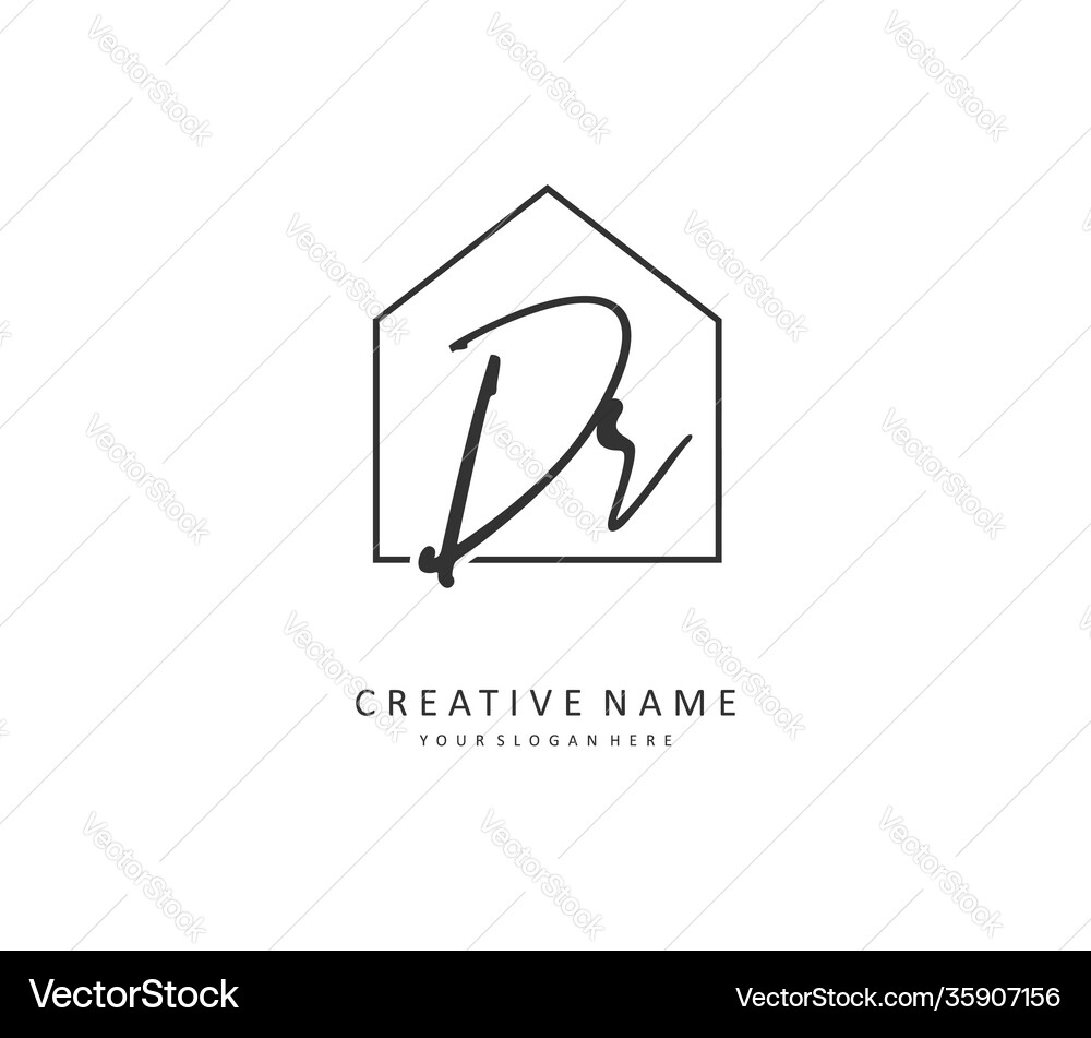 Dr initial letter handwriting and signature logo Vector Image