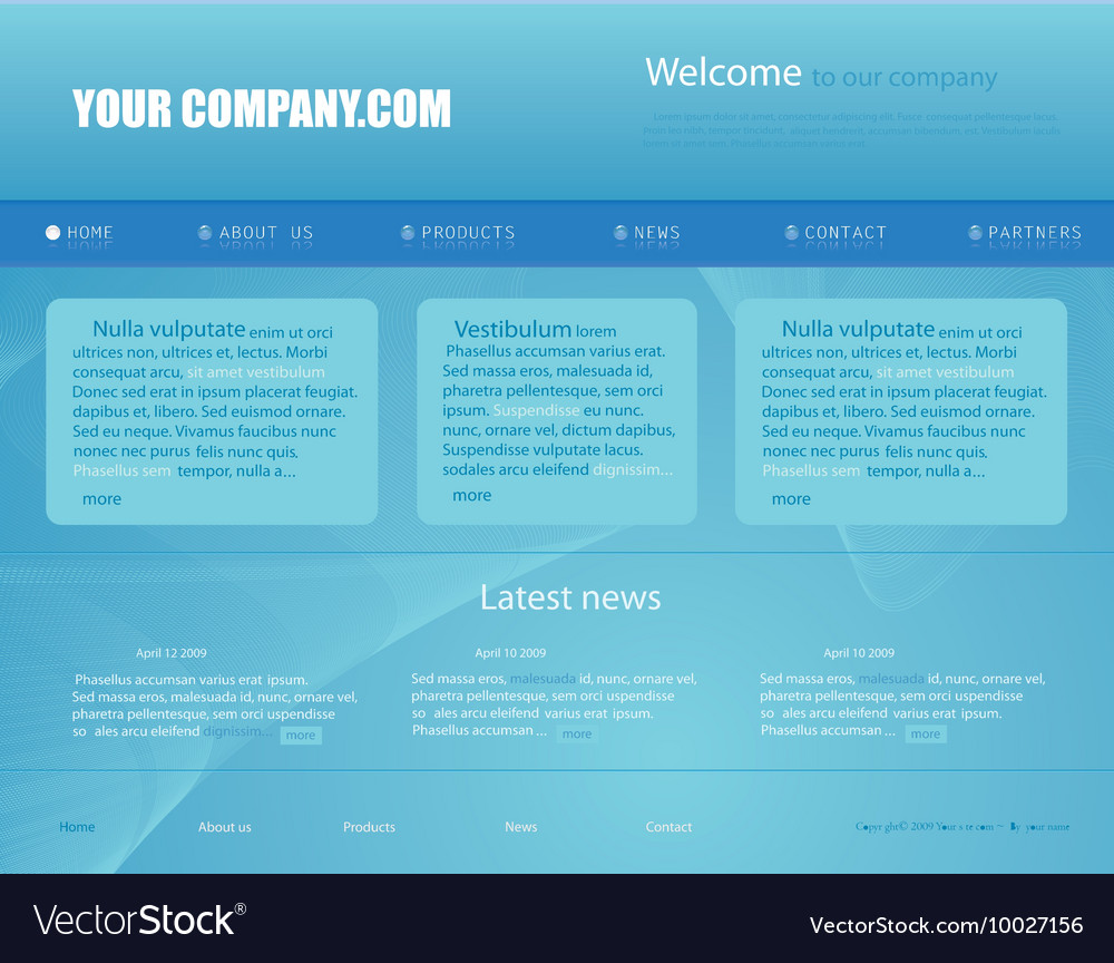 Editable website template Royalty Free Vector Image