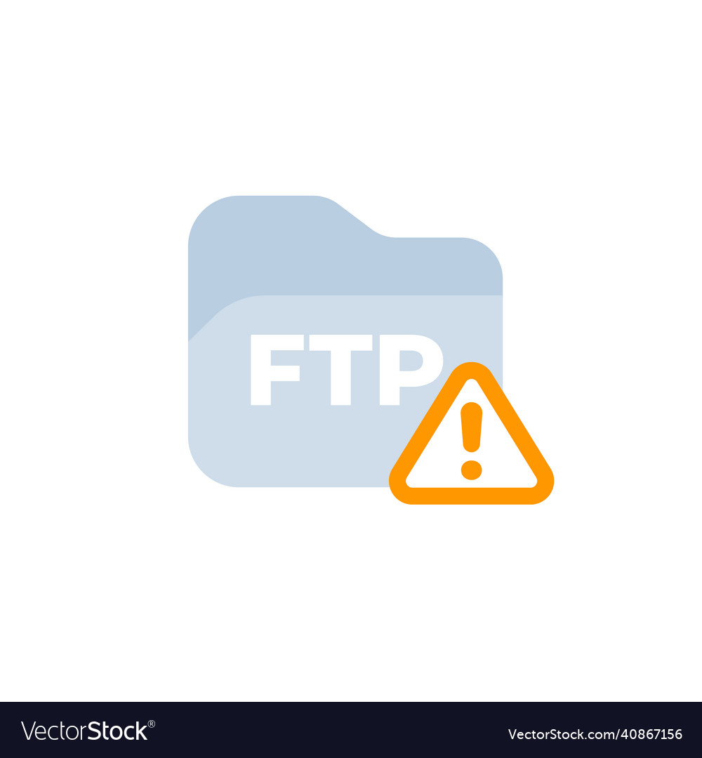 Ftp warning error icon Royalty Free Vector Image