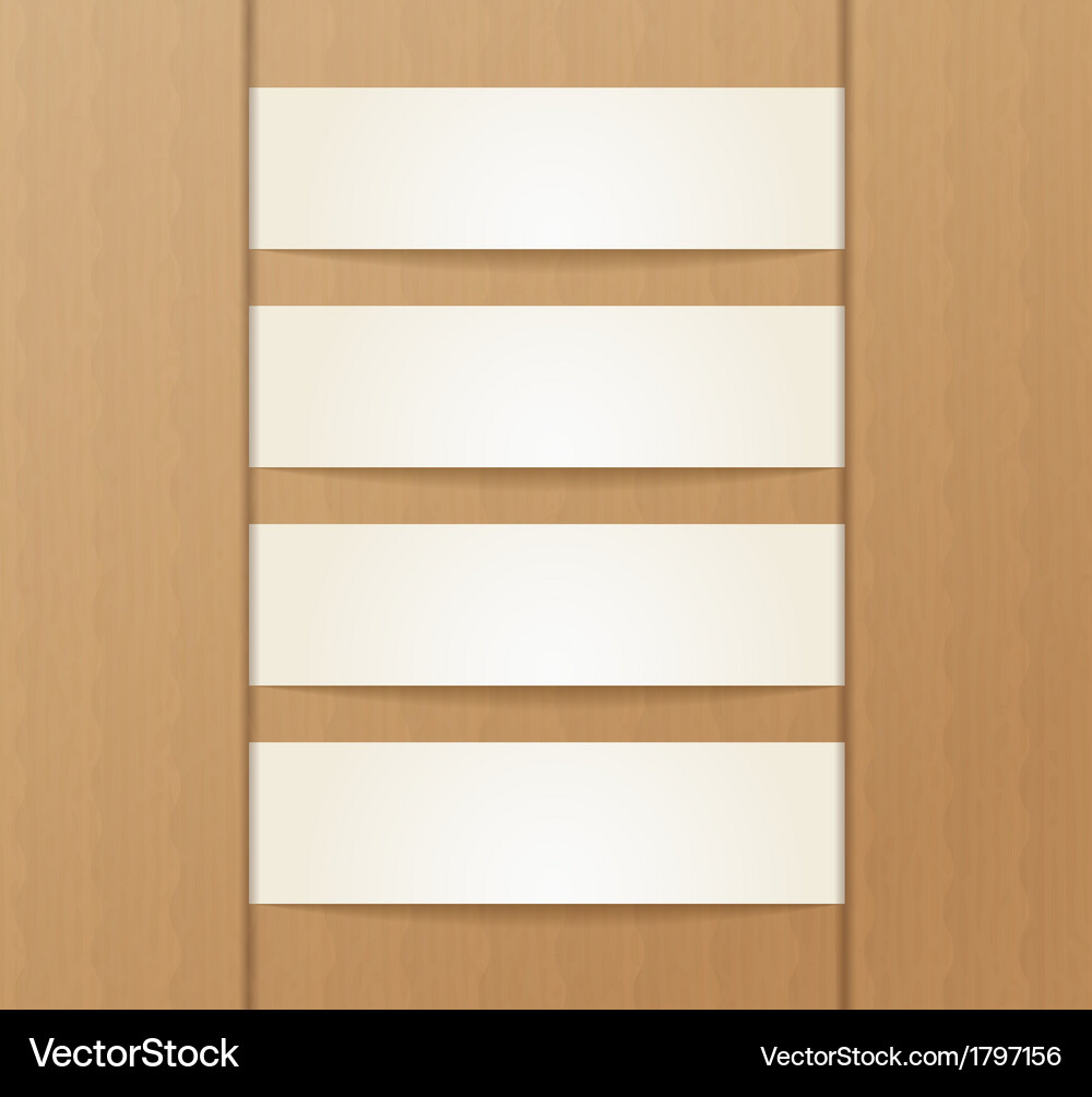 Paper banners on the cardboard background Vector Image