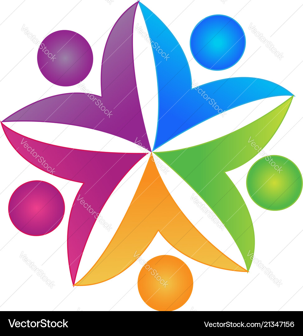 People teamwork flower business icon Royalty Free Vector