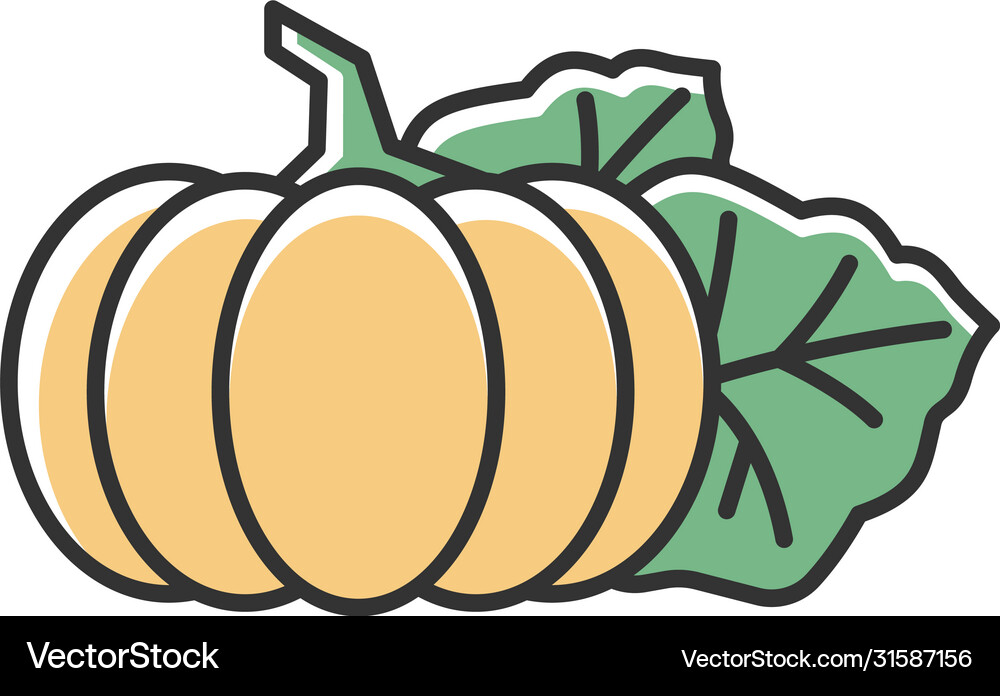 Pumpkin rgb color icon Royalty Free Vector Image