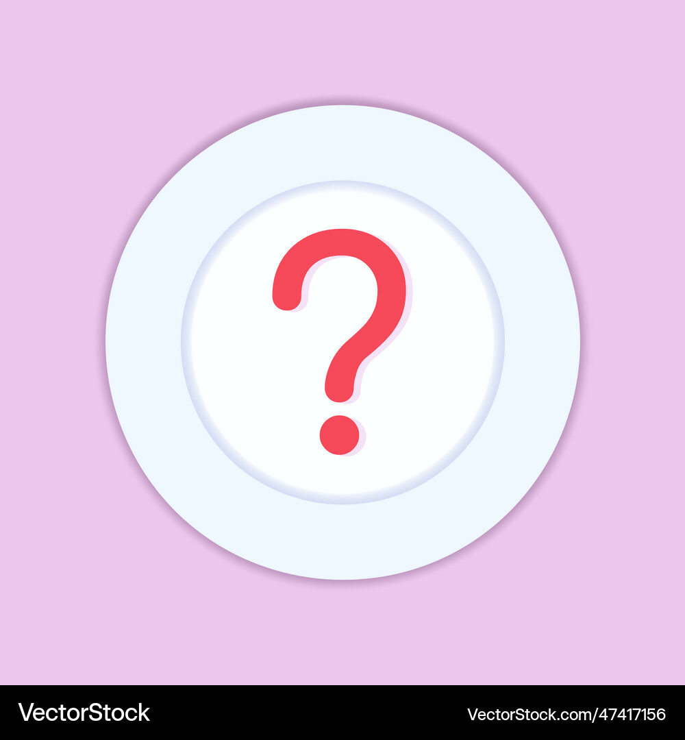 Question mark on a plate dishes without food Vector Image