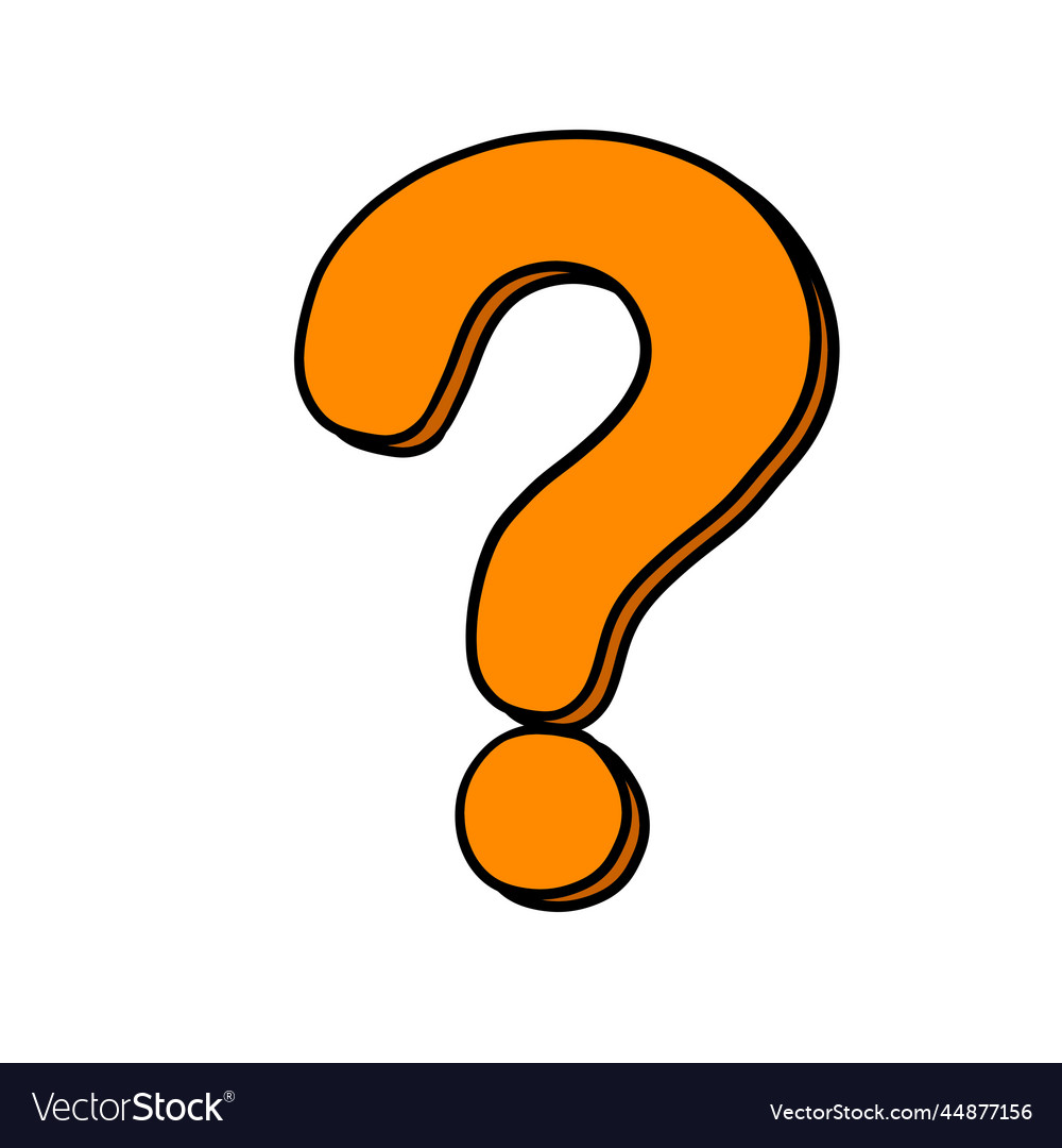 Question Mark Red Hand Drawn Doodle Faq Symbol Vector Image