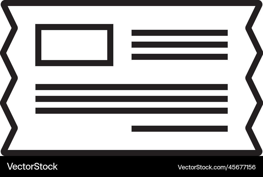 Receipt delivery service icon with black outline Vector Image