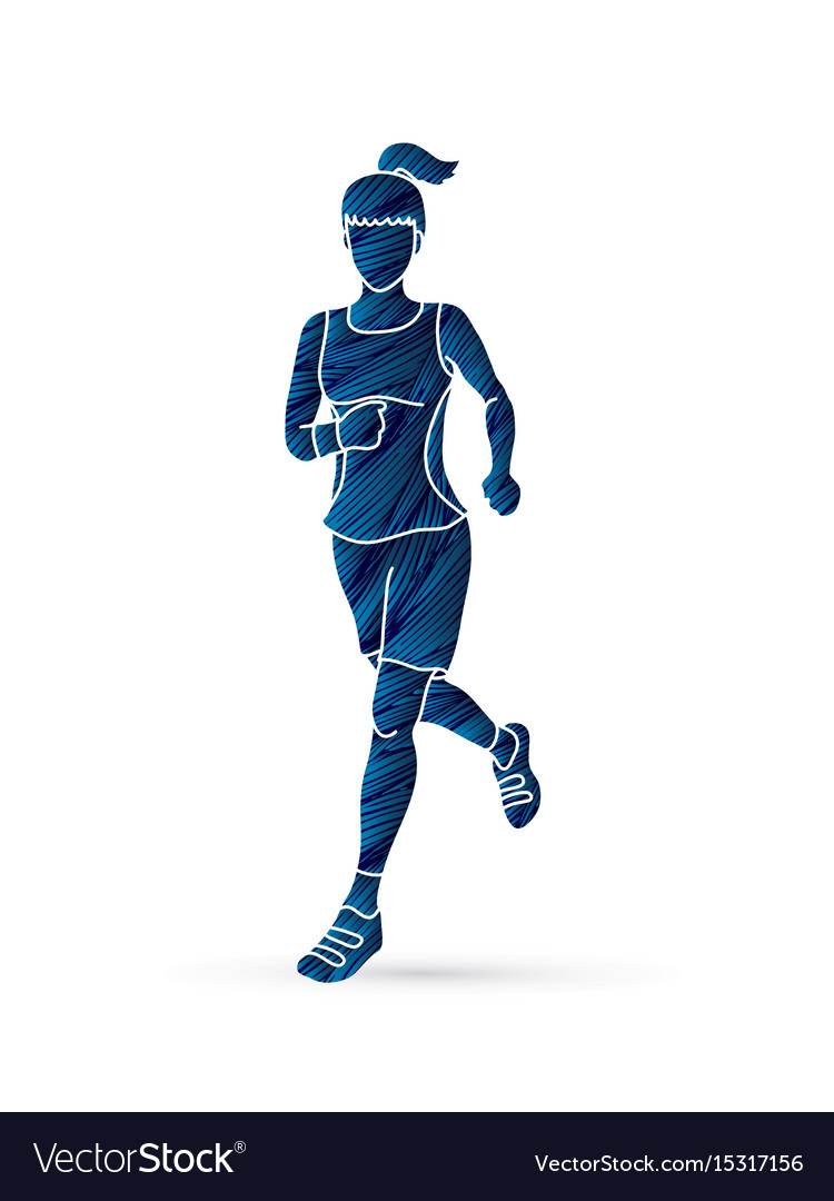 Running woman sport sprinter marathon Royalty Free Vector