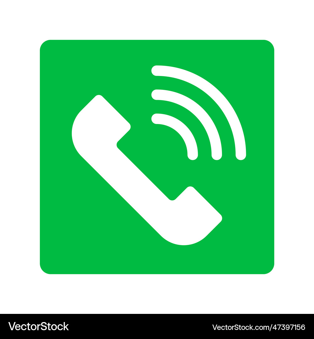 Square phone icon or call phone icon Royalty Free Vector