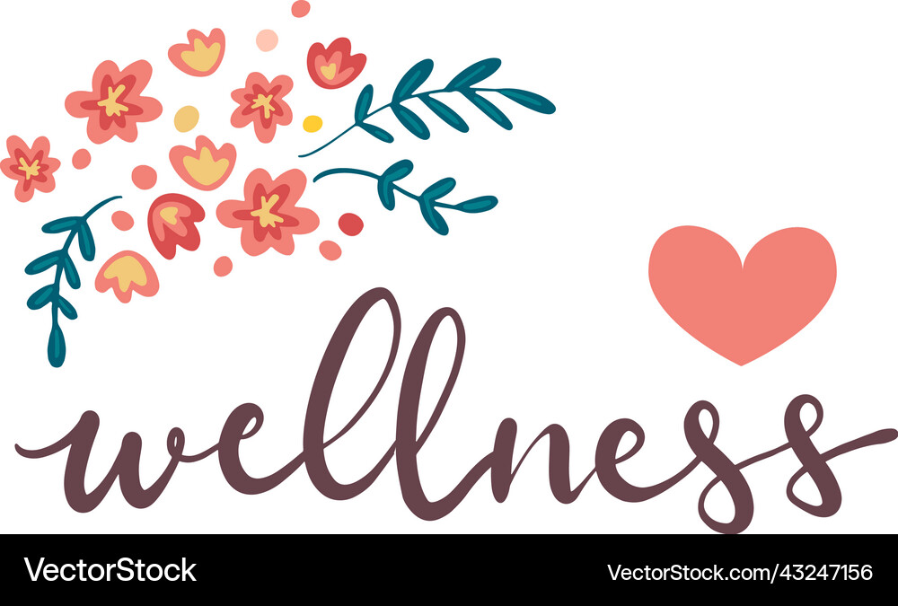 Wellness handwritten lettering card concept design