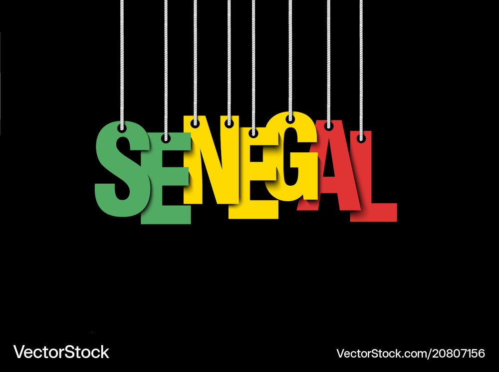 Word senegal hang on the ropes Royalty Free Vector Image