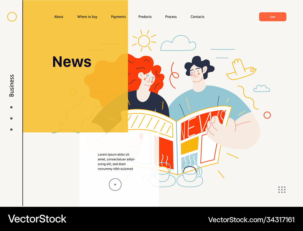 Business topics - news web template Royalty Free Vector