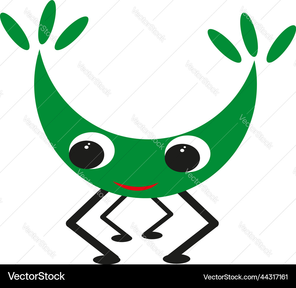 Cute green monster on a white background Vector Image