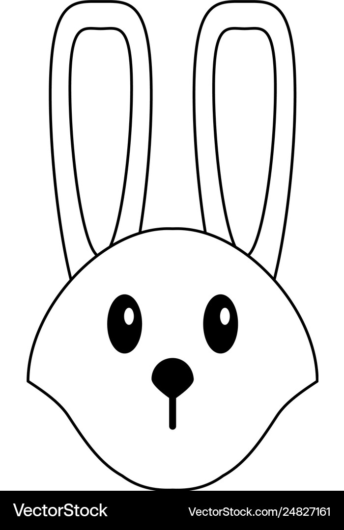 Cute rabbit cartoon in black and white Royalty Free Vector