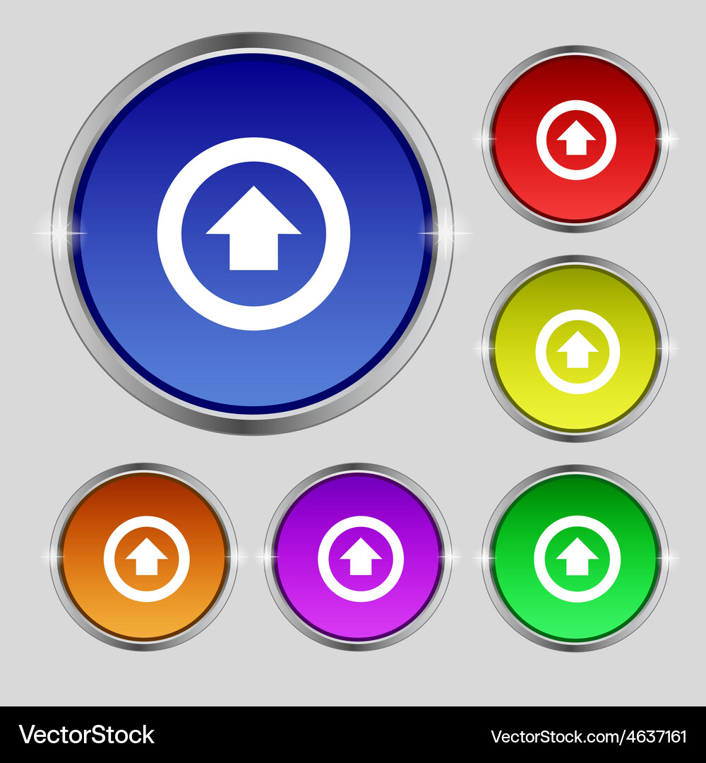 Direction arrow up icon sign round symbol Vector Image