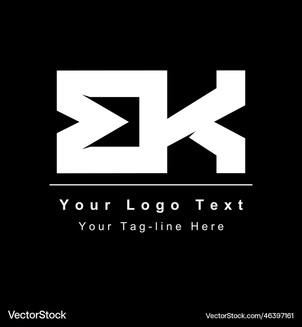 Elegant bk or kb initial logo design business Vector Image