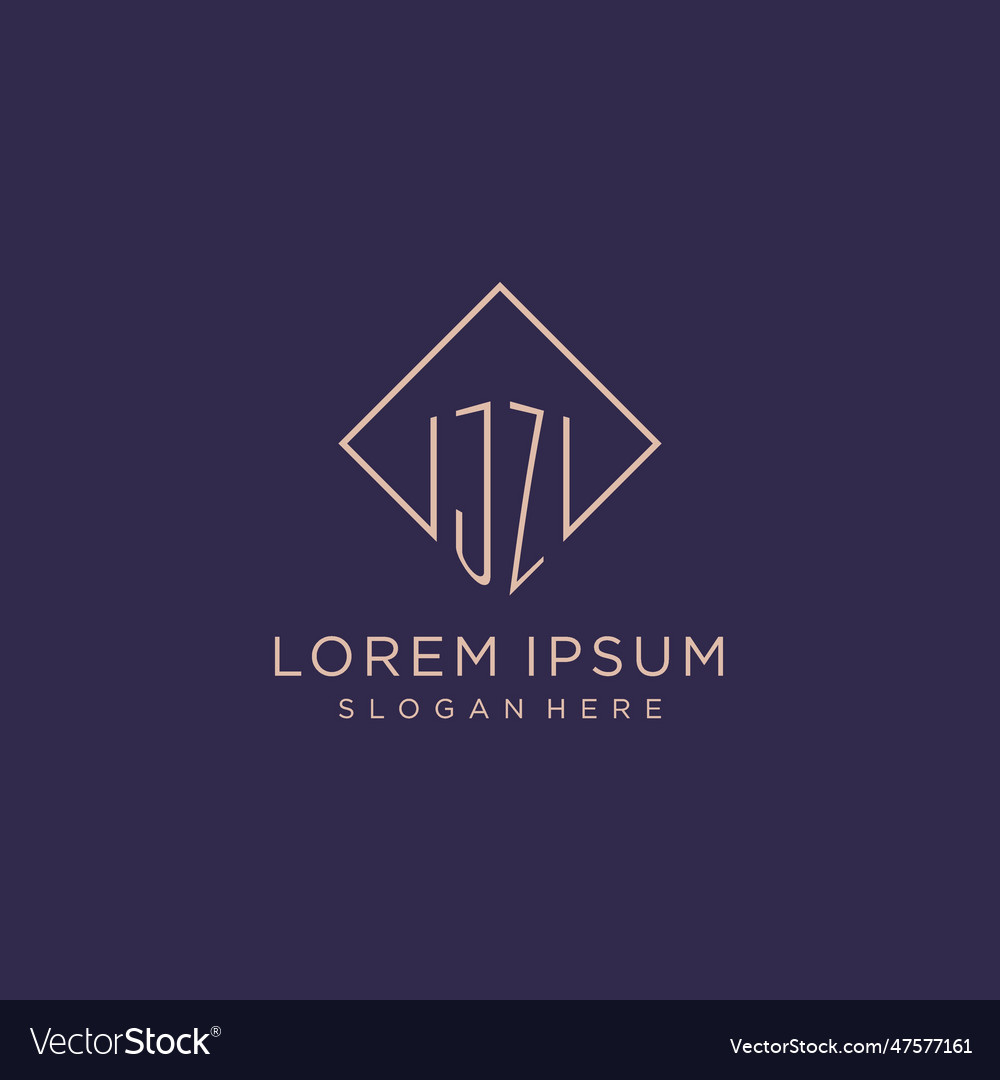 Initials jz logo monogram with rectangle style Vector Image