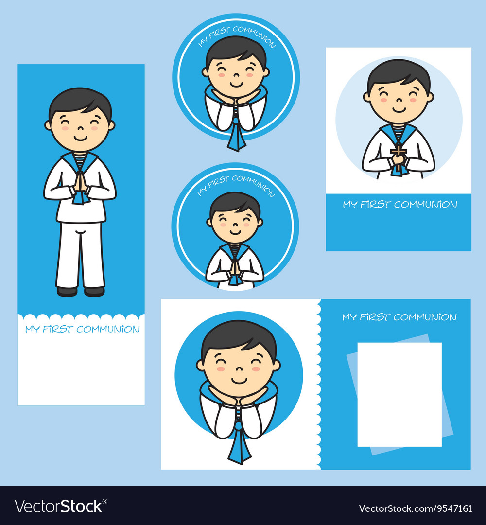 Set first communion Royalty Free Vector Image - VectorStock