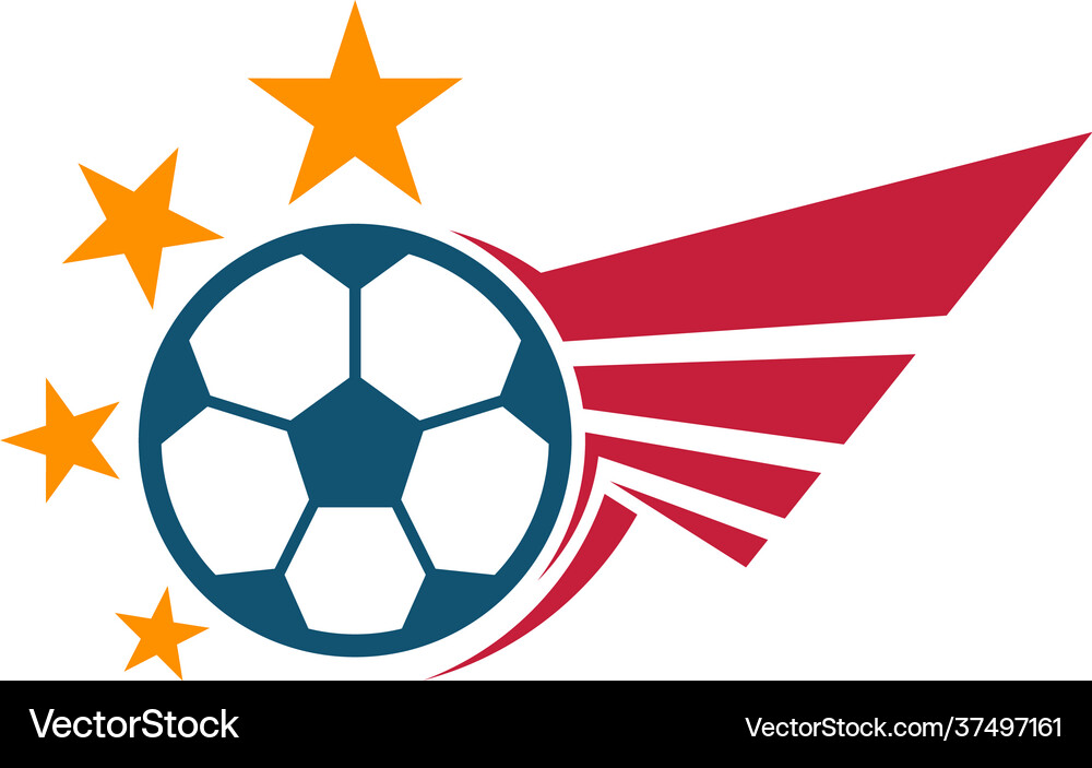 Soccer logo design creative football Royalty Free Vector