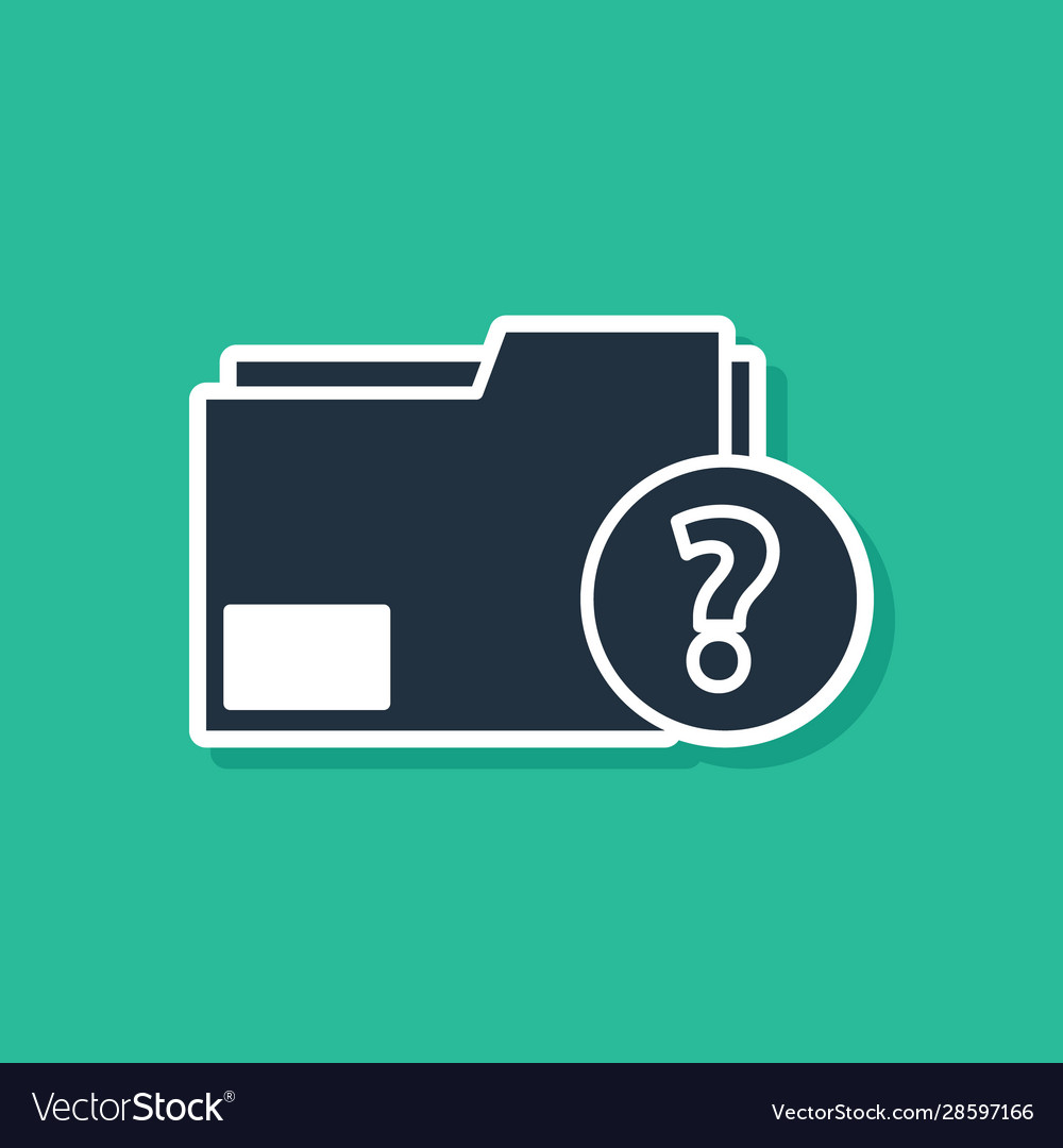 Blue unknown document folder icon isolated Vector Image Blue unknown document folder icon isolated Vector Image