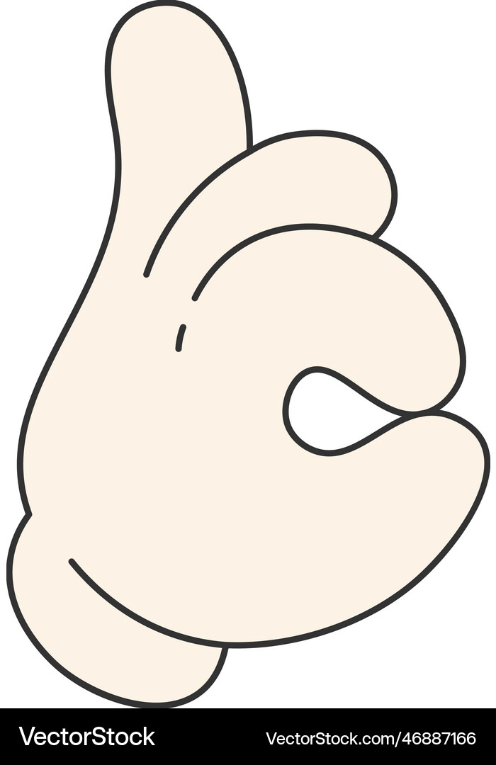 Cartoon hand ok sign Royalty Free Vector Image