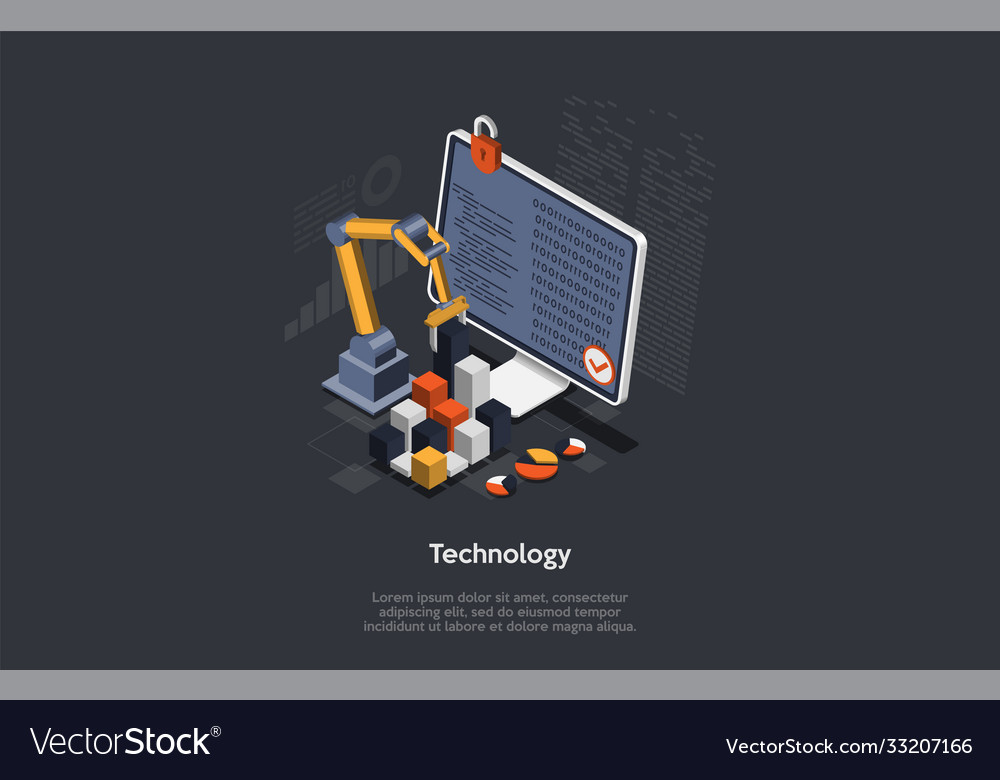 Conveyor technology lifting and material handling Vector Image