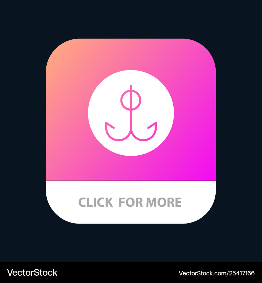 Decoy fishing hook sport mobile app button Vector Image