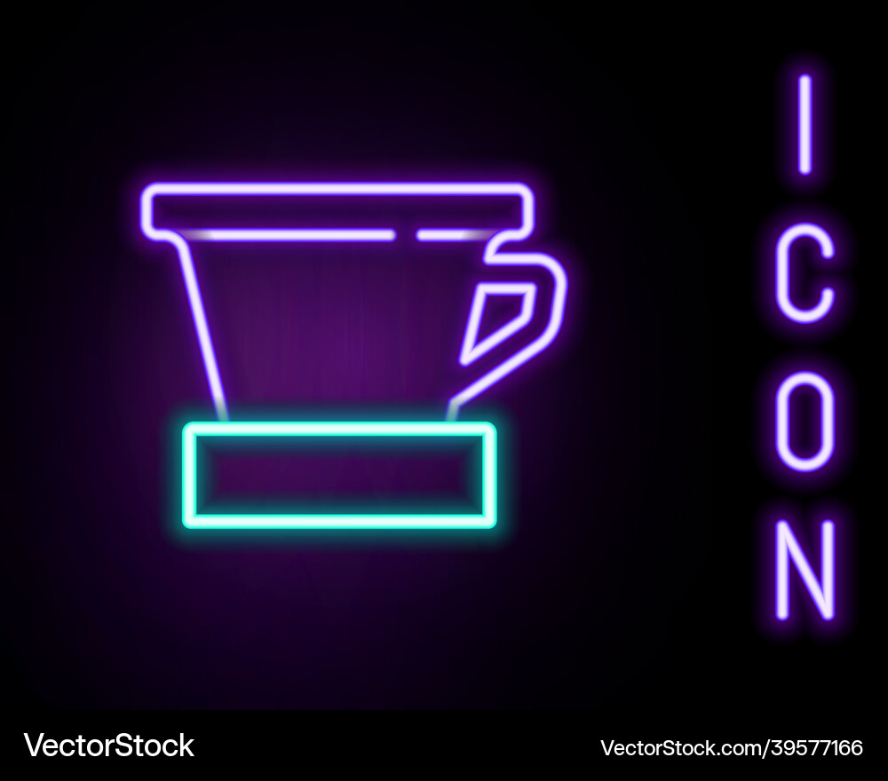 Glowing neon line v60 coffee maker icon isolated Vector Image