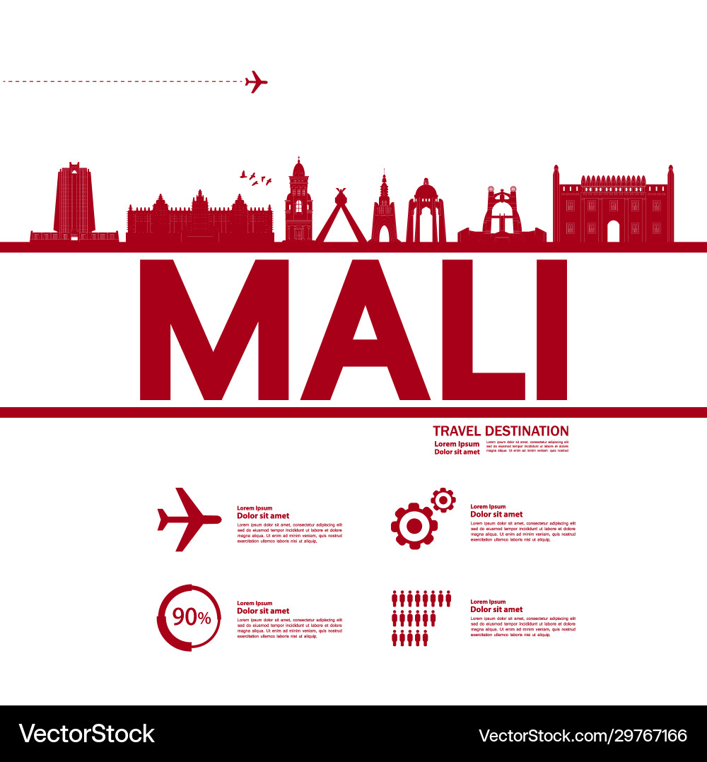Mali travel destination grand Royalty Free Vector Image