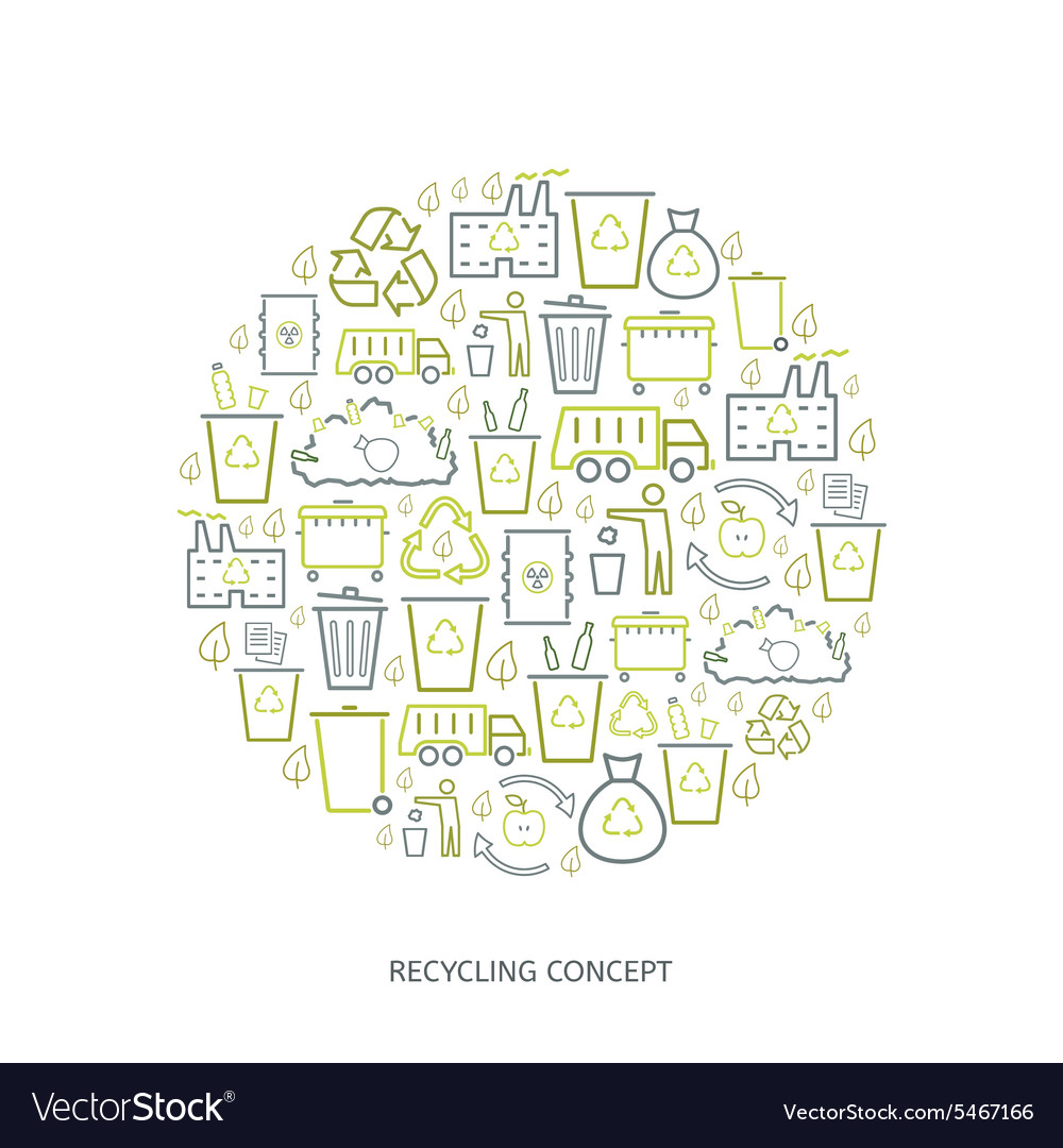 Recycling garbage icons Royalty Free Vector Image