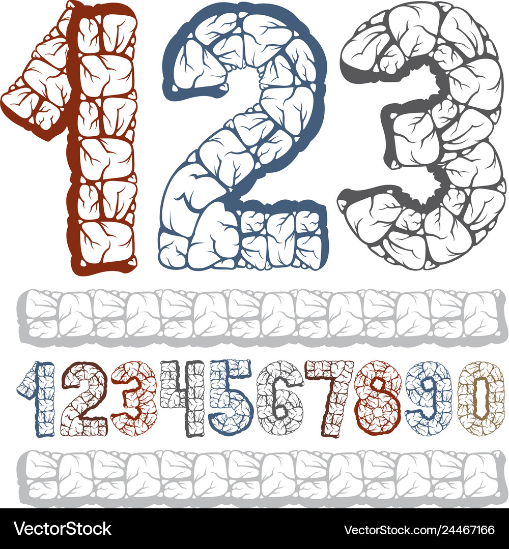Set of stylish digits modern numerals collection Vector Image