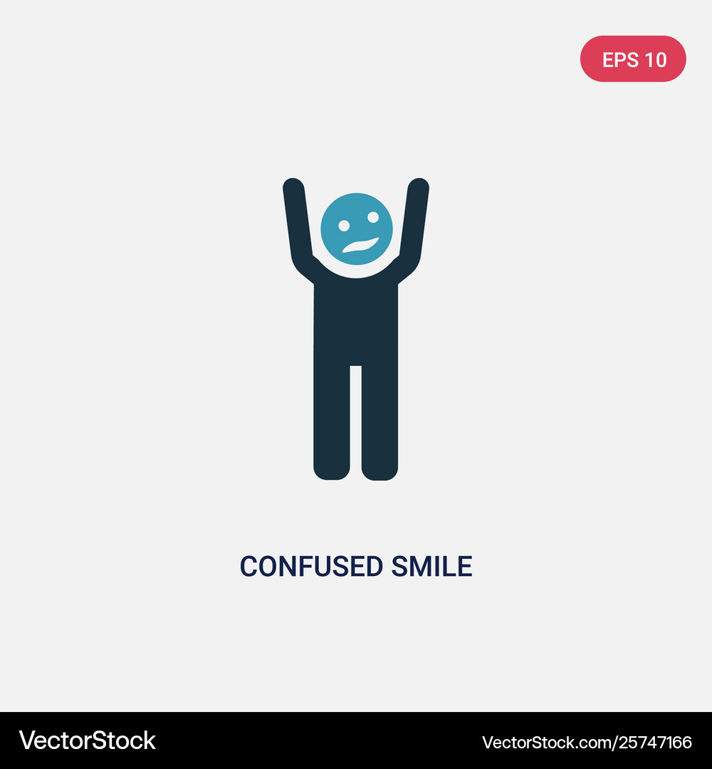 Two color confused smile icon from people concept Vector Image