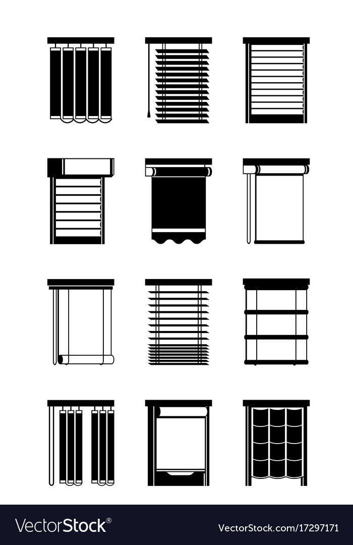 Different interior blinds Royalty Free Vector Image
