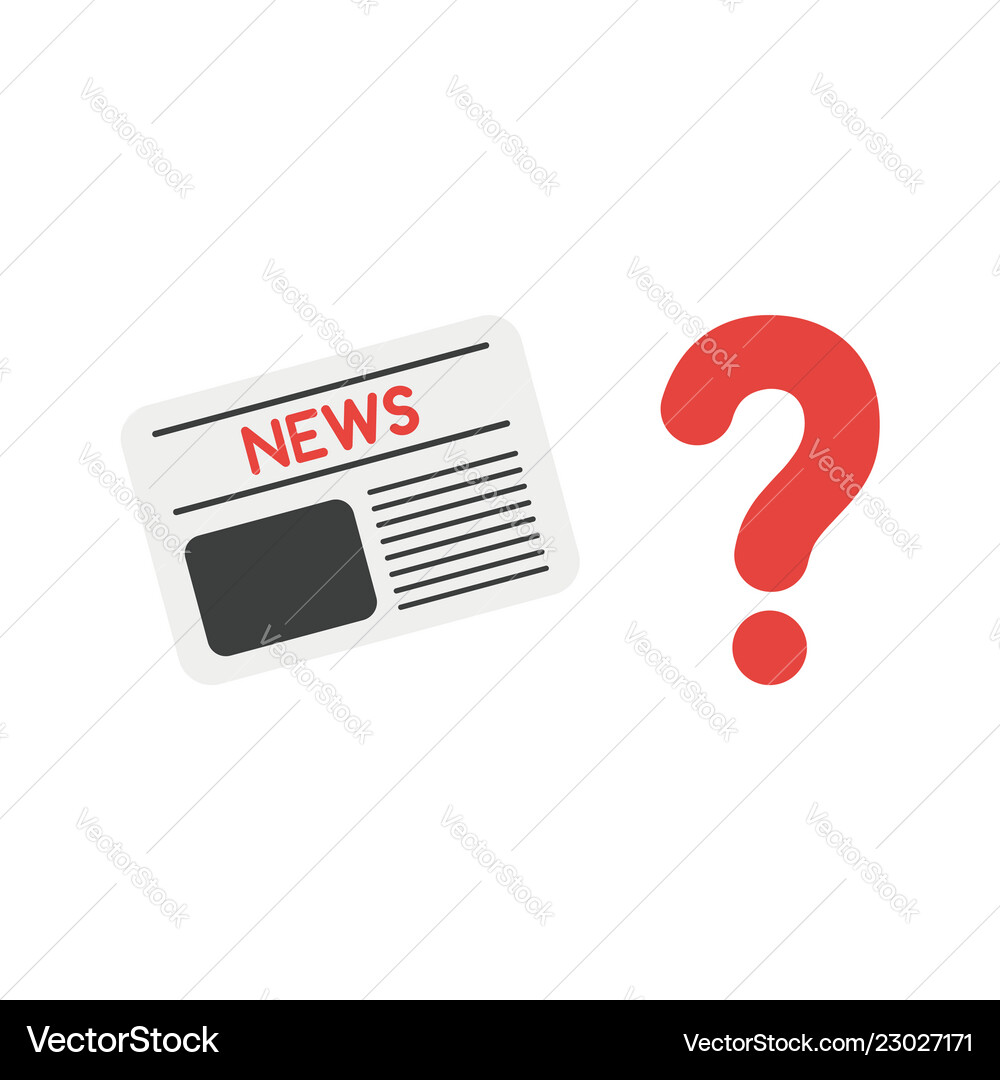 Icon concept of newspaper with question mark Vector Image