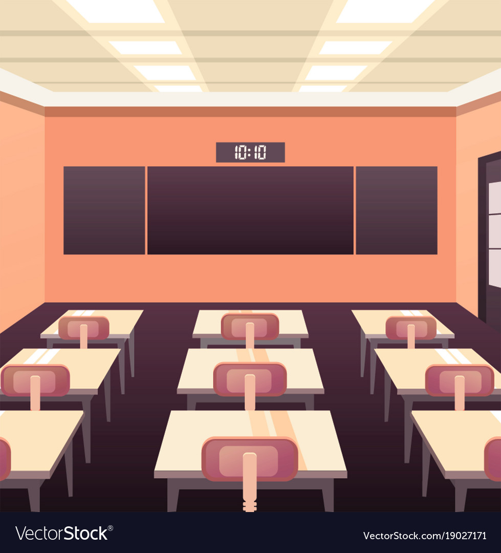 School classroom interior Royalty Free Vector Image