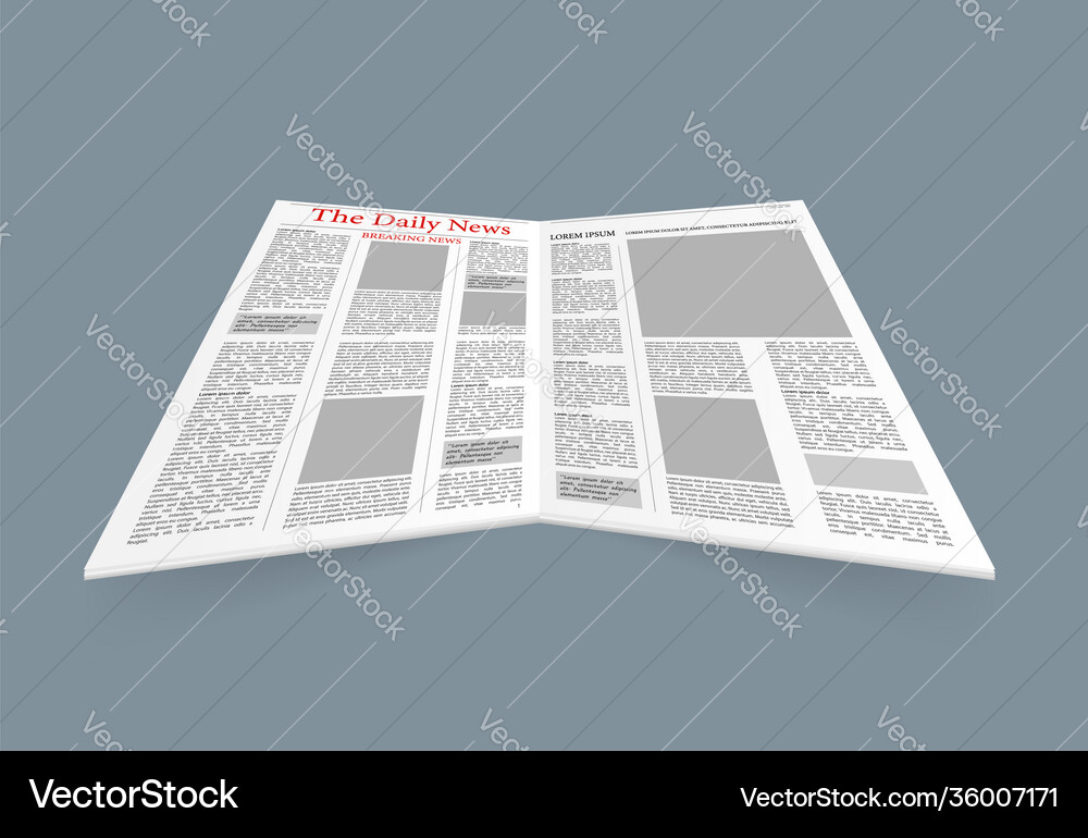 Vintage paper cut pattern with newspaper on white Vector Image