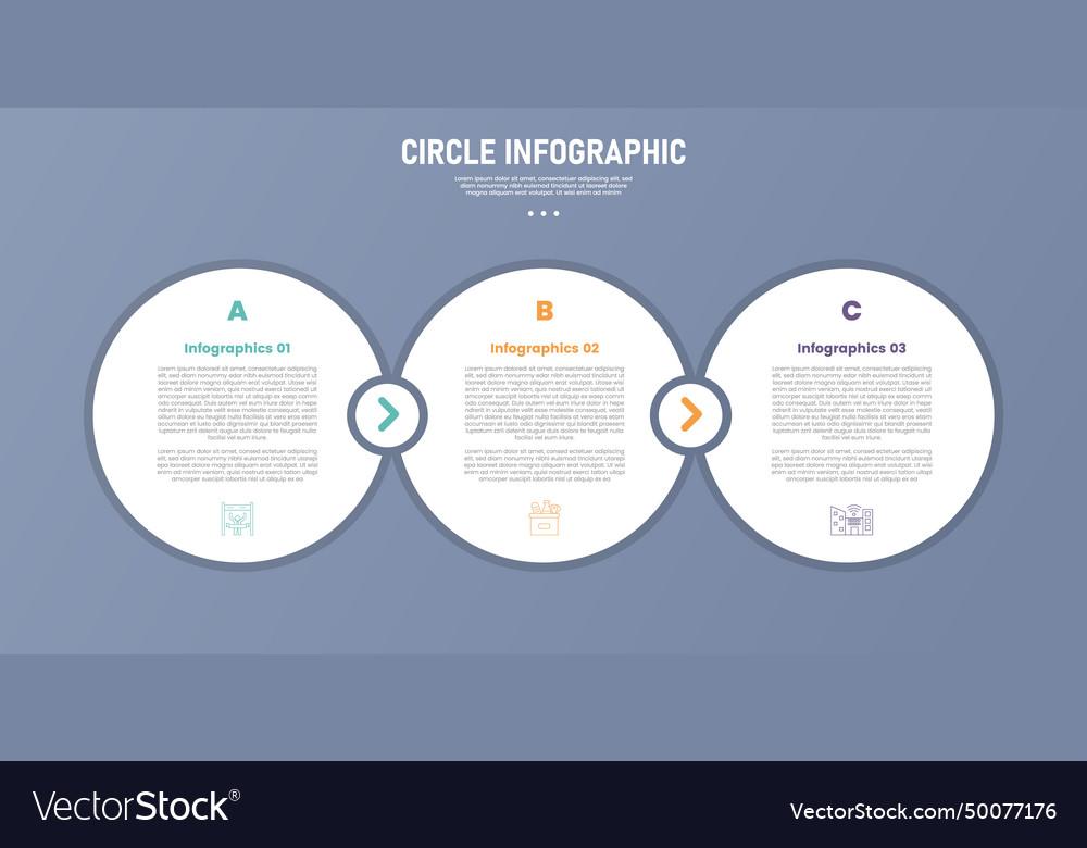 3 point circle infographic stage or step template Vector Image