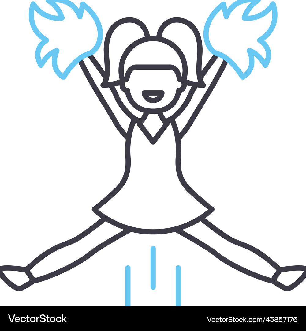 Cheerleader support line icon outline symbol Vector Image