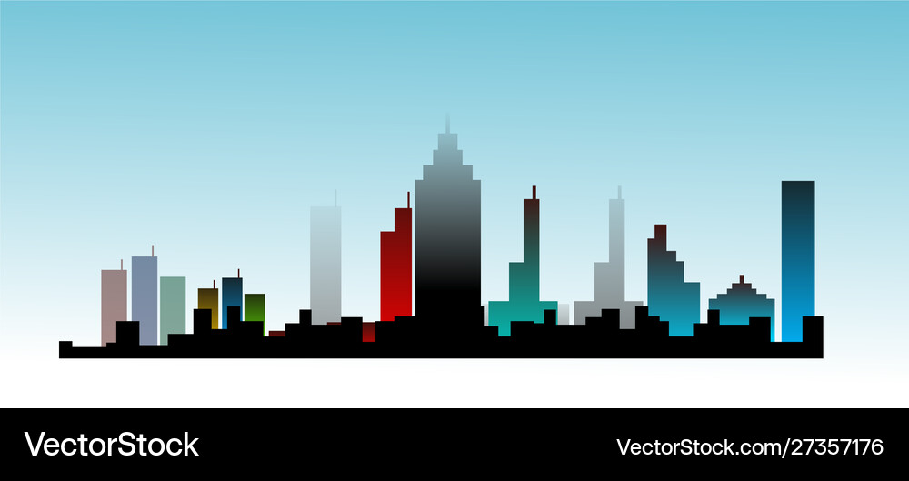 Cities grey and blue weather sunset harbor Vector Image