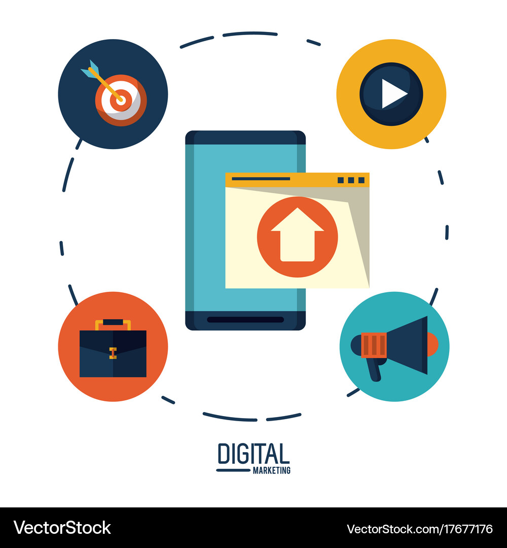 Digital marketing and advertising Royalty Free Vector Image