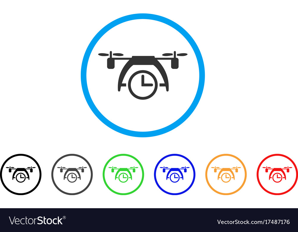 Drone clock rounded icon Royalty Free Vector Image