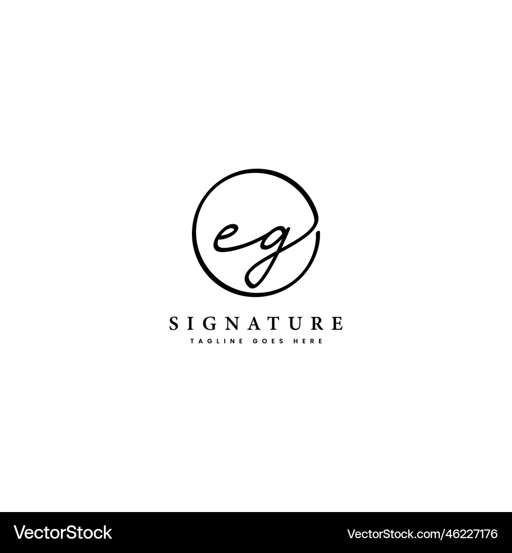 E g eg initial letter handwritten signature logo Vector Image