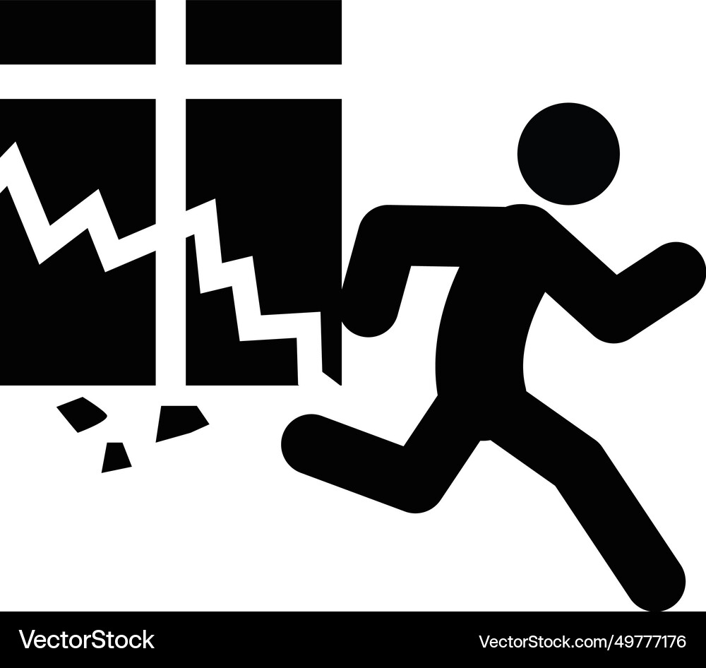 Earthquake stay away from building Royalty Free Vector Image