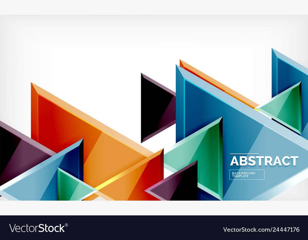 Flying triangles composition geometric background Vector Image