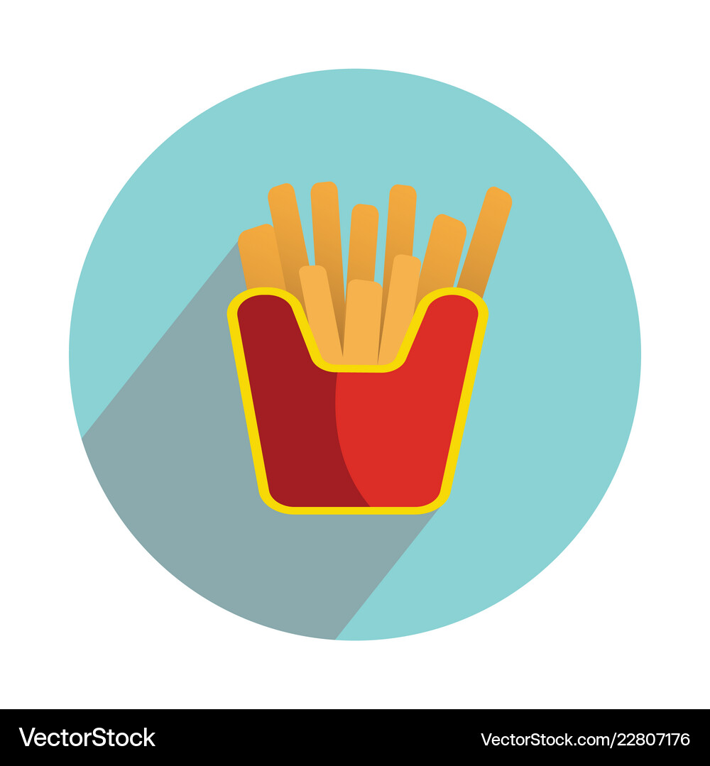 French fries potato on white background flat Vector Image