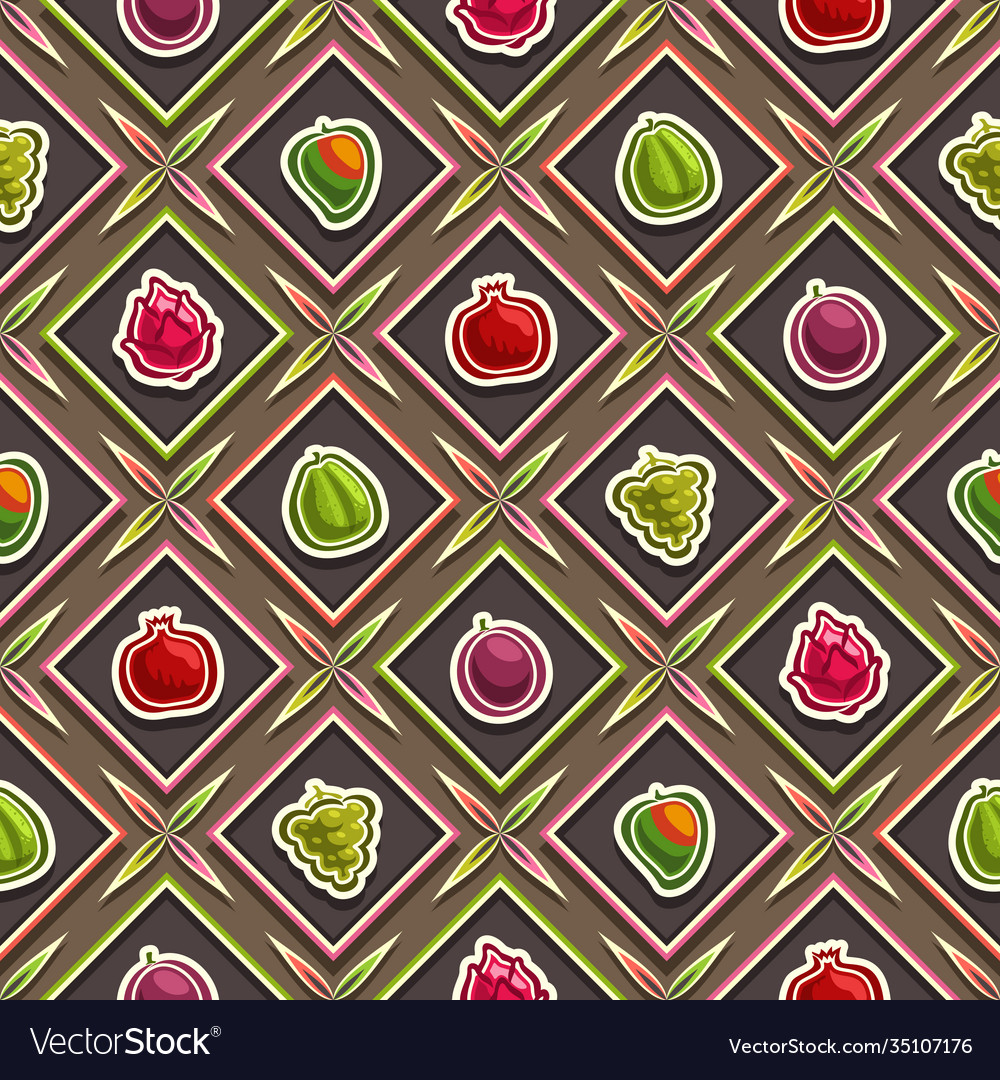 Fruit seamless pattern Royalty Free Vector Image
