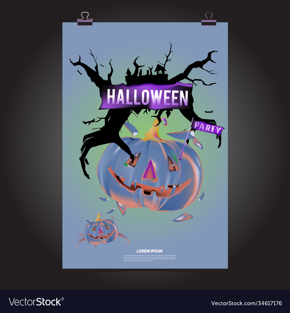 Happy halloween poster party Royalty Free Vector Image
