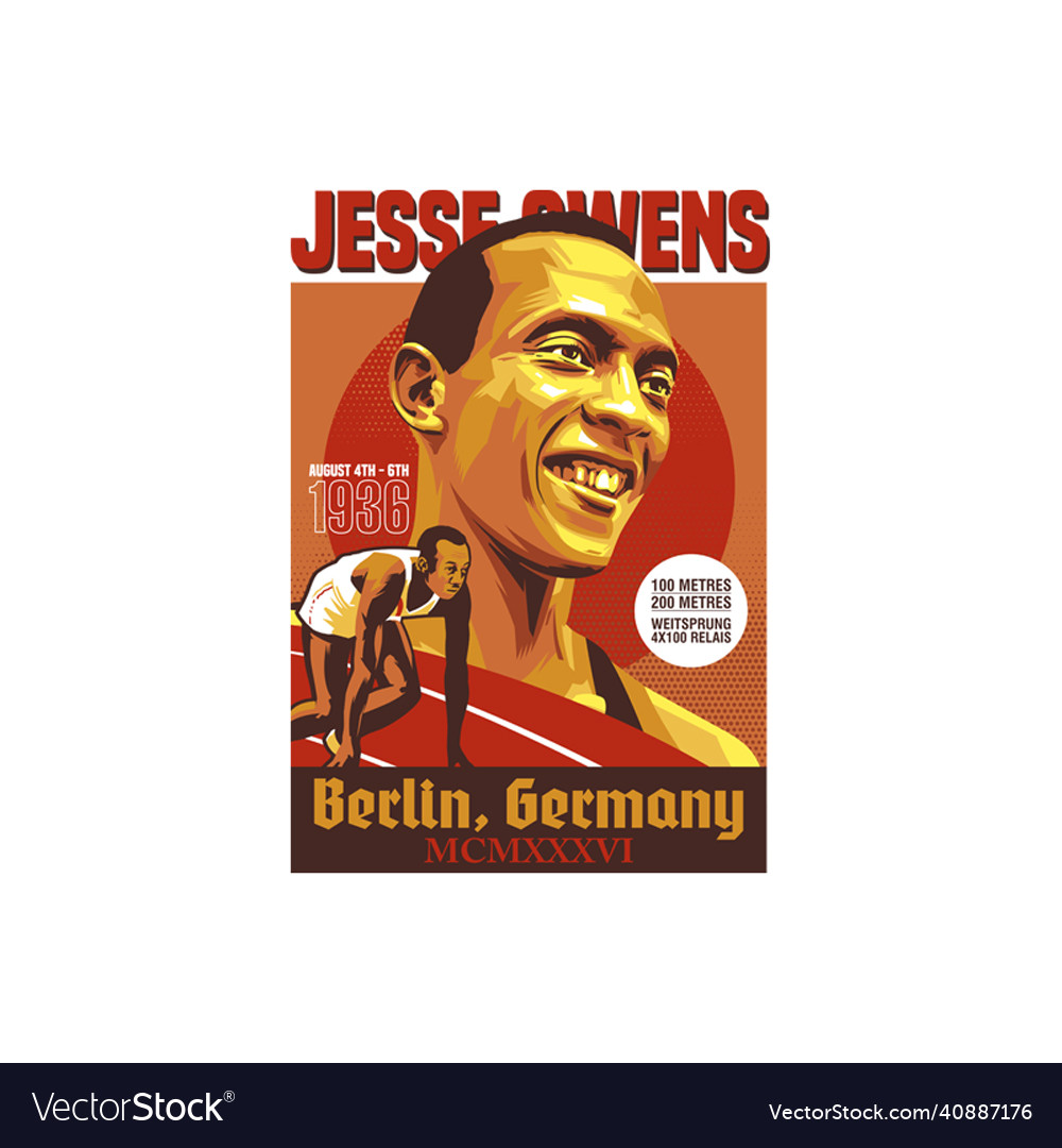 Jesse owens Royalty Free Vector Image - VectorStock