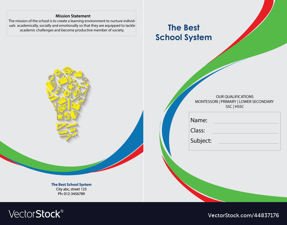 Notebook Title Cover Page Design Royalty Free Vector Image