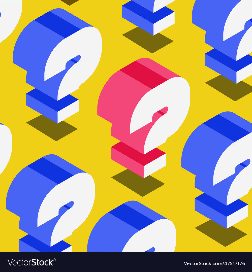 Question background isometric style Royalty Free Vector