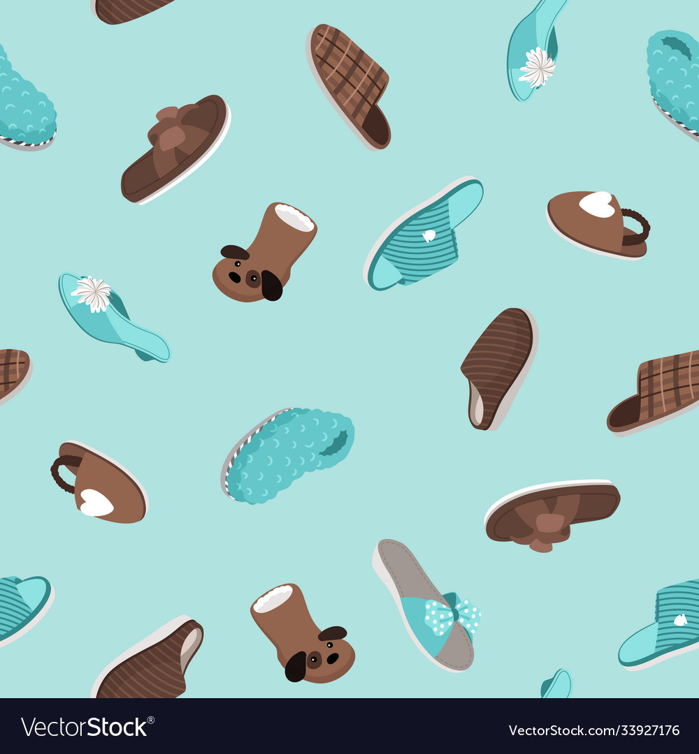 Slippers seamless pattern Royalty Free Vector Image