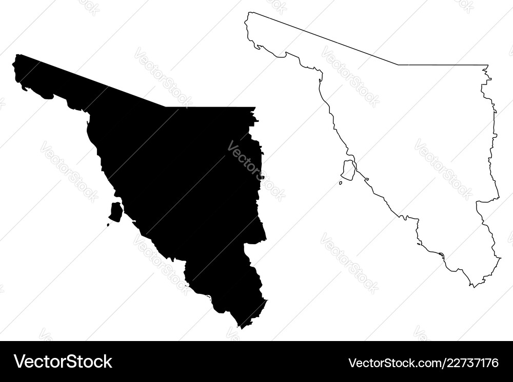 Sonora map Royalty Free Vector Image - VectorStock